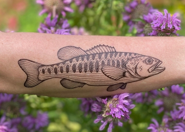 Bass Fish Temporary Tattoo | Dolores Outfitters